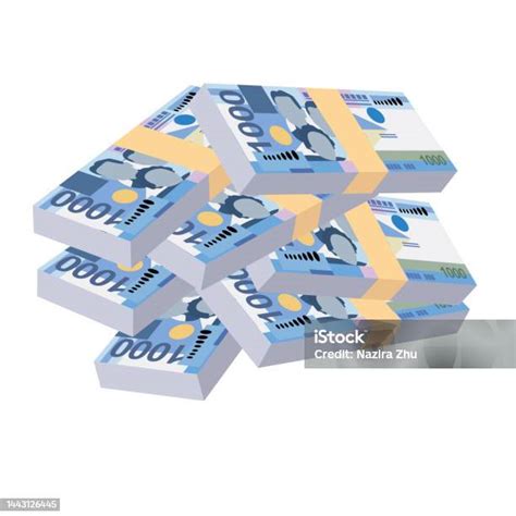 필리핀 페소 벡터 그림입니다 필리핀 머니 세트 번들 지폐 지폐 1000 Php 플랫 스타일 흰색 배경에 격리 심플한 미니멀