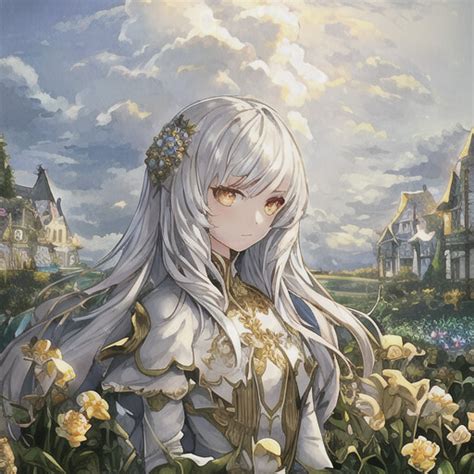 Anime Girl With Yellow Eyes And White Hair