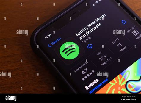 Spotify App Seen In App Store In Iphone Screen Spotify Is A Digital Streaming Platform For