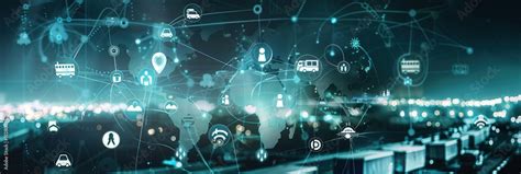 This Global Map Showcases Highlighted Transport Routes Alongside Diverse Transportation Icons