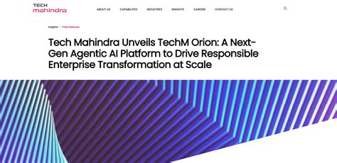 Tech Mahindra Launches Techm Orion To Accelerate Agentic Ai Adoption At