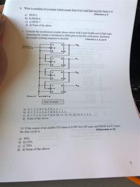 Solved Modulus Counter Counts 0 6 Recycles Back 0 8 Outcomes 0 Mod S B B Mod 6 C C Mod 7 D D