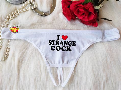 I Love Strange Cock Sexy Crotchless Panties Hot Wife Clothing Etsy