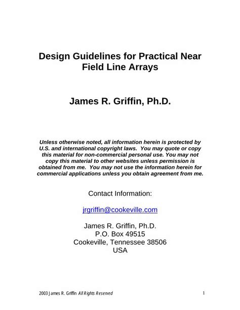 Pdf Design Guidelines For Practical Near Field Line Arrays · Design Guidelines For