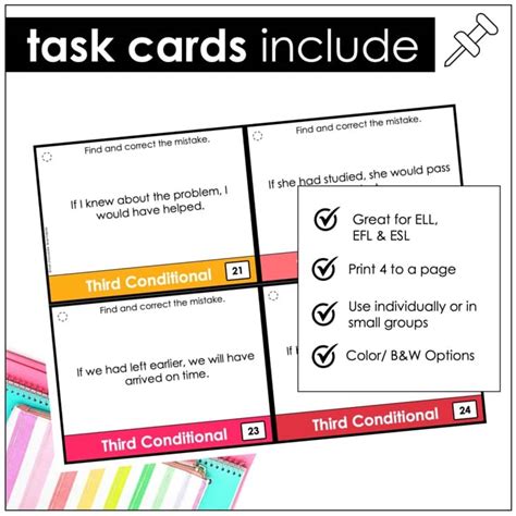 Third Conditional Task Cards If Clauses Esl B1 B2 Past Conditional