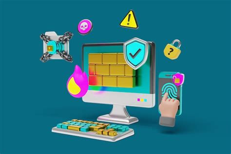 Free Psd 3d Rendering Of Cybersecurity Background