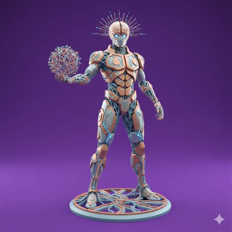 👤 Single Stl Neural Net Strategist Bust Futuristic Ai Commander Sculpture For 3d Printing・ Stl