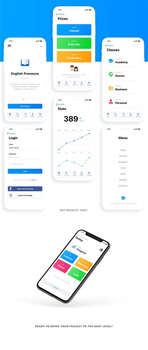 Language App Ios — Ui Kits On Ui8 Language Apps Mobile App Design
