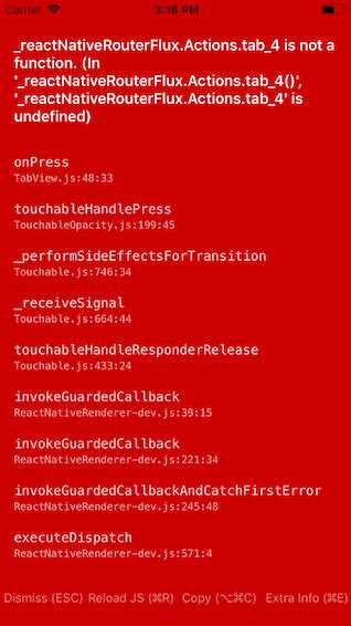 reactnativerouterflux actions tab 4 is not a function · issue 3084 · aksonov react native