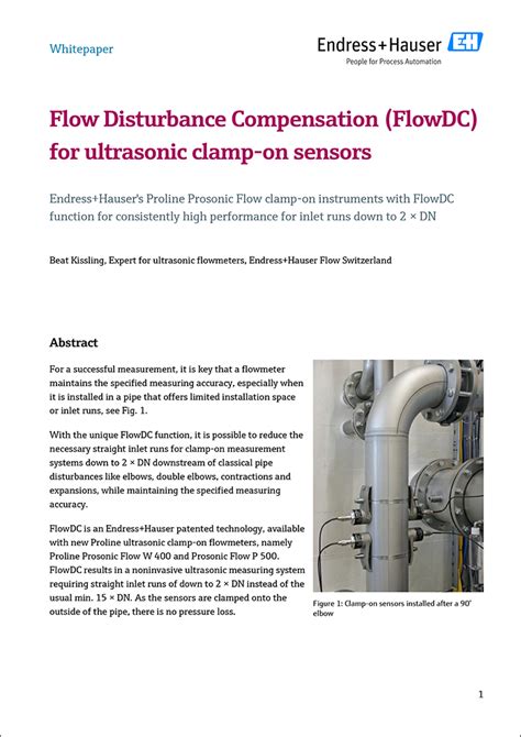 Flow Disturbance Compensation Flowdc For Ultrasonic Clamp On Sensors