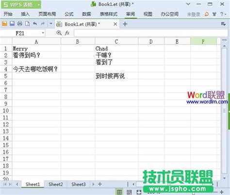 Wps表格2013也能进行聊天！