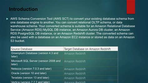 Aws Schema Conversion Tool Ppt