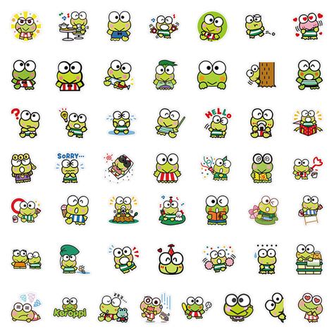 103050pcs Sanrio Kero Kero Keroppi Green Kawaii Frog Sticker Cute