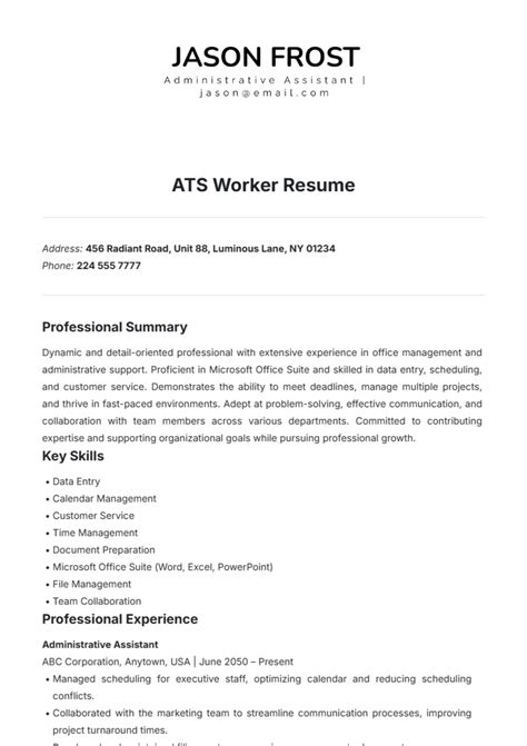 Free Examples Of Resumes