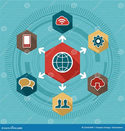 Global Web Flat Icon Set EPS File Stock Vector Illustration Of Storage Design