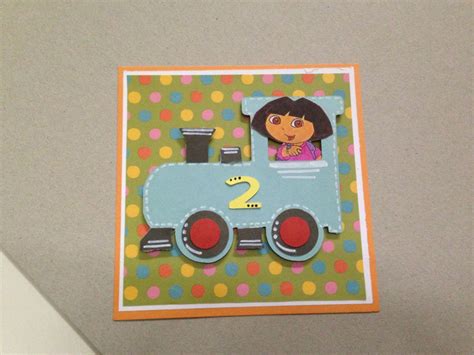 Dora The Explorertrain Themed Birthday Invite Card For The Twins Boy