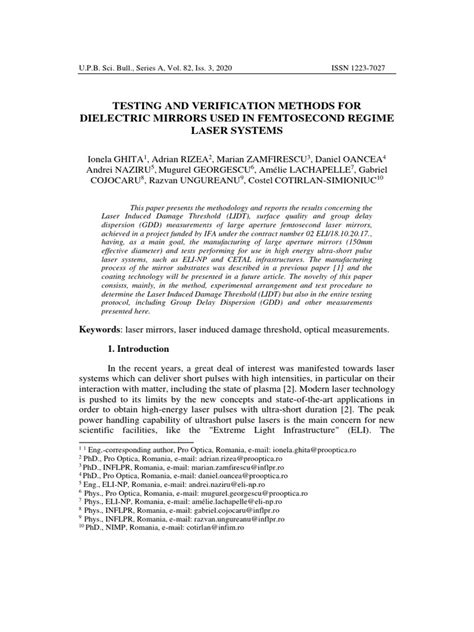 testing and verification methods for dielectric mirrors used in