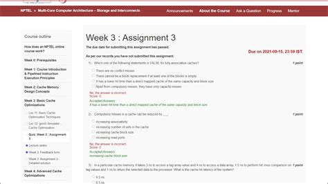 Multi Core Computer Architecture Nptel Week 3 Assignment With