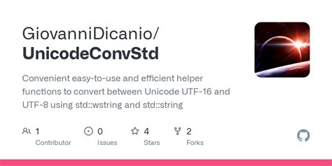 Github Giovannidicaniounicodeconvstd Convenient Easy To Use And