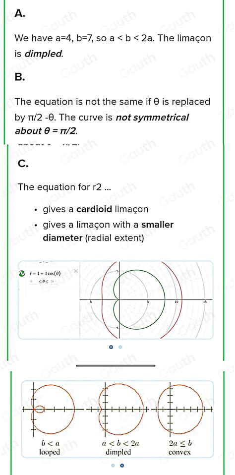 Solved A Polar Curve Is Represented By The Equation R 1 7 4cos θ Part A What Type Of Limaçon