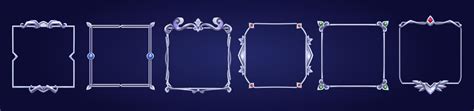 사각형 Ui 게임 프레임 중세 테두리 세트 무료 벡터