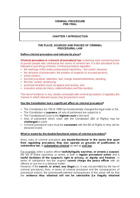 Topic 11 Civil And Criminal Procedure Topic Four Procedure In This Topic We Look In More