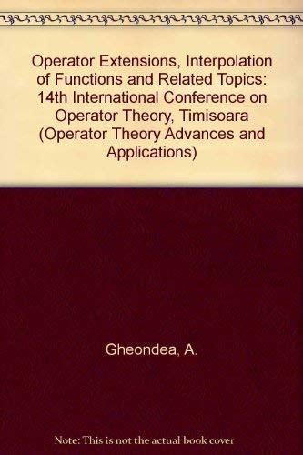 Buy Operator Extensions Interpolation Of Functions And Related Topics