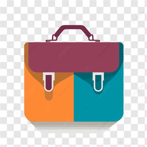주황색과 파란색 서류 가방 아이콘 벡터 흰색 배경에 작업 가방의 단순한 다채로운 아이콘 그림자 없음 작은 프레임 중앙 Png 일러스트 및 벡터 에 대한 무료 다운로드