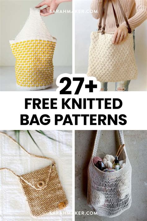 27 Free Knitted Bag Patterns For All Skill Levels Sarah Maker