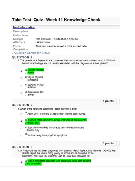 NRNP Week Quiz Knowledge Check Course Resources