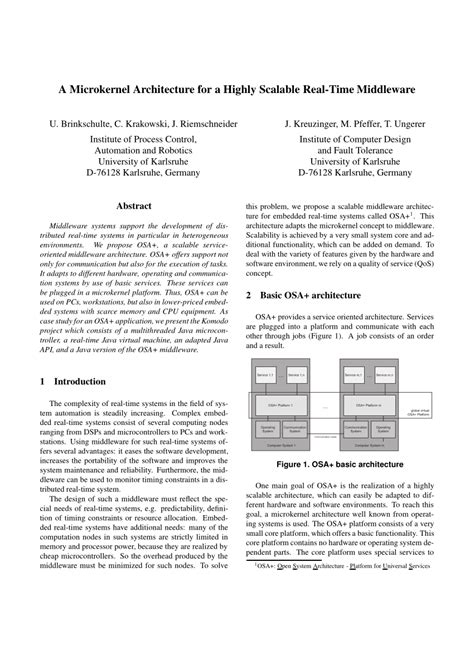 Pdf A Microkernel Architecture For A Highly Scalable Real Time Middleware
