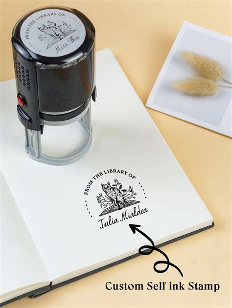 Personalized Book Stamp Book Embosser Stamp Custom Book Stamp