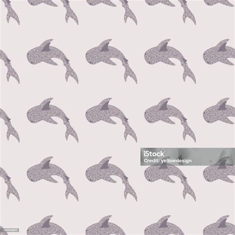 창백한 고래 상어 요소와 간단한 매끄러운 손으로 그린 패턴 가벼운 파스텔 배경 고래상어에 대한 스톡 벡터 아트 및 기타 이미지 고래상어 그리기 낙서 드로잉 Istock