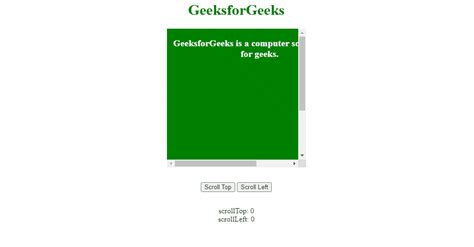 How To Get And Set Scroll Position Of An Element Using Javascript Geeksforgeeks