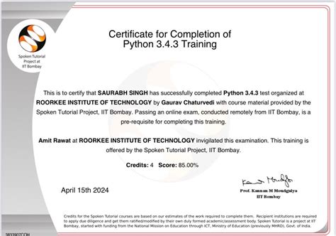 Saurabh Singh On Linkedin Python Certification Iitbombay