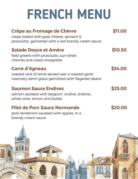 French Menu Design