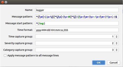 Regex Create Custom Log Format In Rubymine Stack Overflow