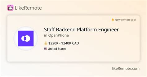📩 Staff Backend Platform Engineer At 🏢 Openphone Salary 💰220k