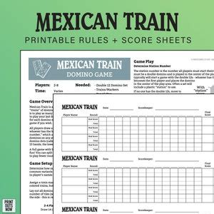 Mexican Train Printable Rules And Scoresheets Print As Many As You Need