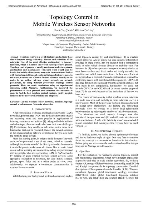 Pdf Topology Control In Mobile Wireless Sensor Networks