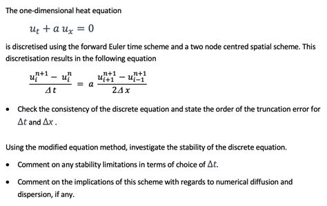 Answered The One Dimensional Heat Equation Ut … Bartleby