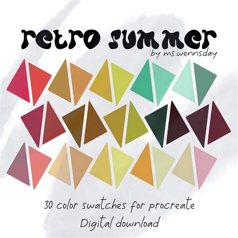 Retro Summer Procreate Color Palette Digital Instant Download Procreate Tool Etsy