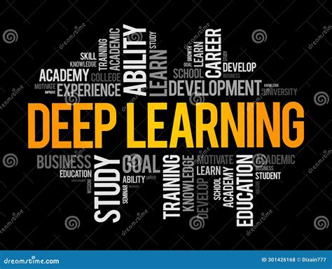 Deep Learning Word Cloud Collage Education Concept Background Stock Illustration Illustration