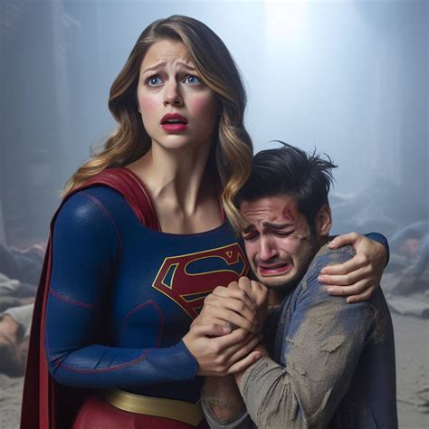 Supergirl Protects Scared Man By Hoffman666 On Deviantart