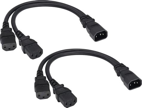 Iec Connector Plug Machine Socket High Voltage 0 3m Ac Power Cord 2xc13 To C14 Splitter Cords