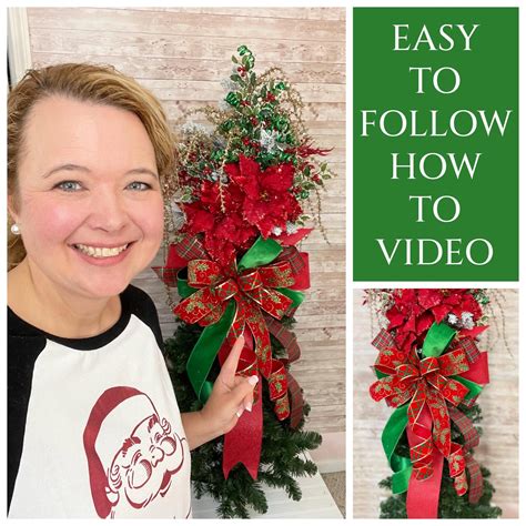 How To Make A Christmas Tree Topper Christmas Tree Topper Bow Tutorial Diy Christmas Tree