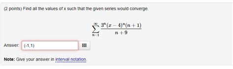 Solved 2 Points Find All The Values Of X Such That The Chegg Com