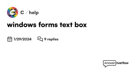 Windows Forms Text Box C