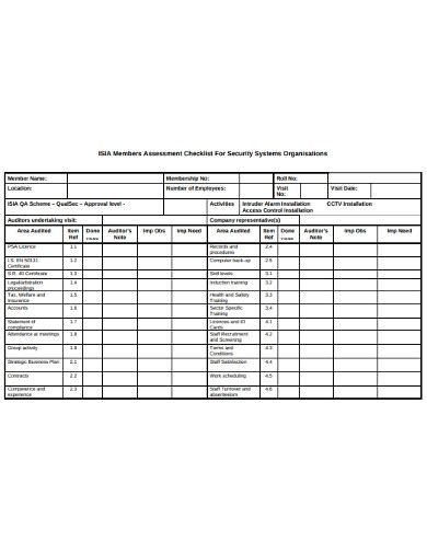 Free 6 Security Assessment Checklist Templates In Pdf