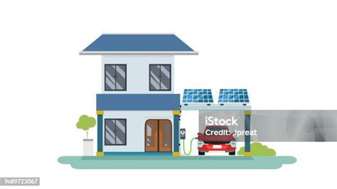 가정용 벽 상자 충전기 스테이션에서 전기 스포츠 자동차 주차 충전 전기 자동차 대체 연료 차량에 대한 스톡 벡터 아트 및 기타